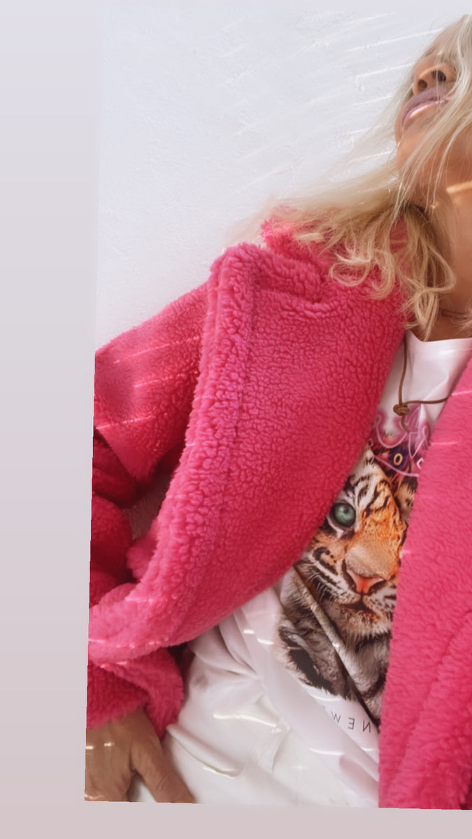 Kuschel Teddy Jacke "pink" – ibizarstil